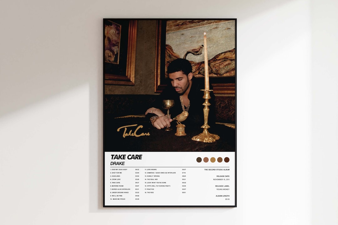 Drake 'take Care' Album Cover Poster, Tracklist Poster, Digital ...