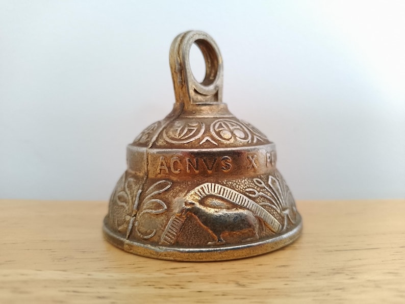 Vintage Brass Apostle Bell With Lion & Eagle Reliefs, Desk Bell ...