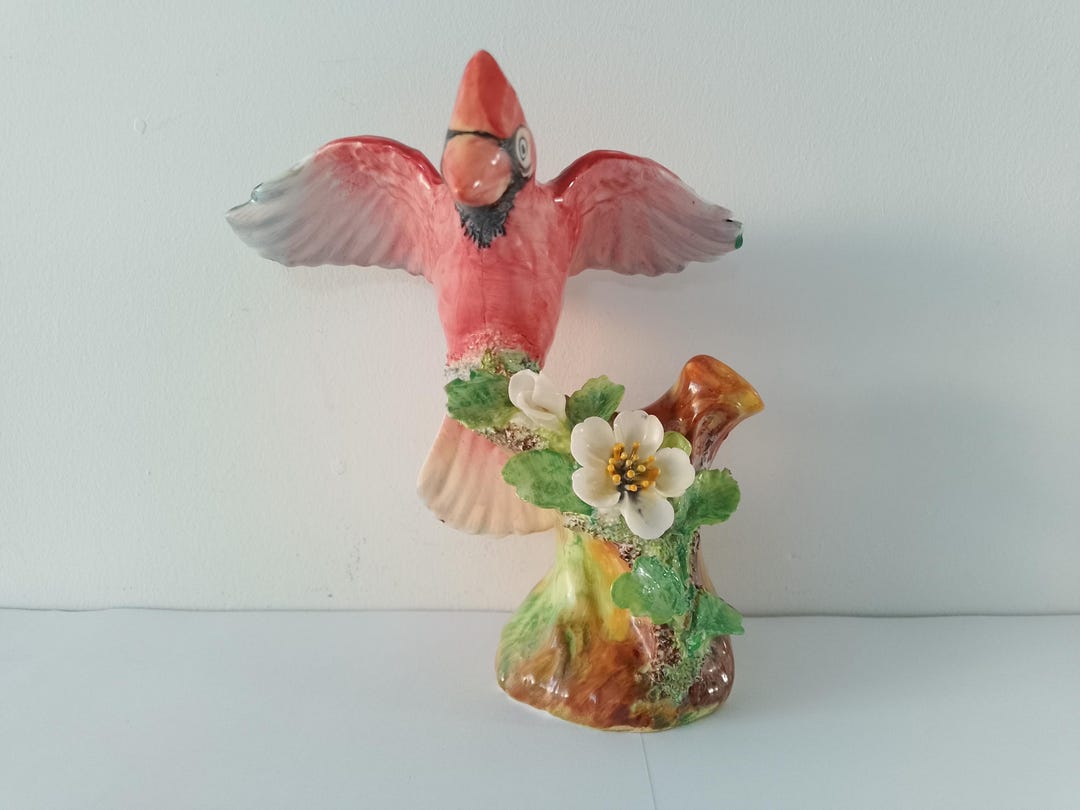 Vintage Cardinal Bird Figurine, Hand-painted Porcelain Ceramic ...