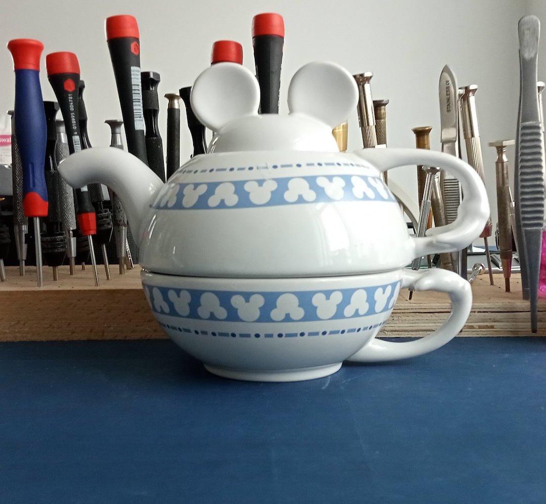 Vintage Disney Mickey Mouse Type Tea for One Ceramic Teapot White ...