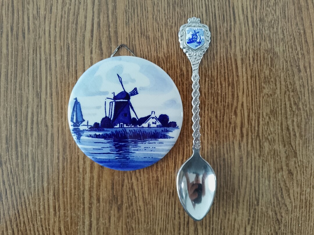 Vintage Blue and White Delft Holland Miniature Plate for a Mug and ...