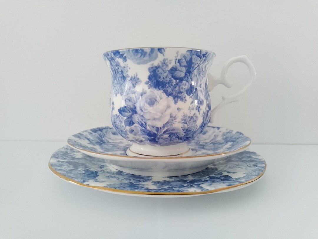Vintage Porcelain Maxwell Williams Antique Blue Coffee Trio Retro ...
