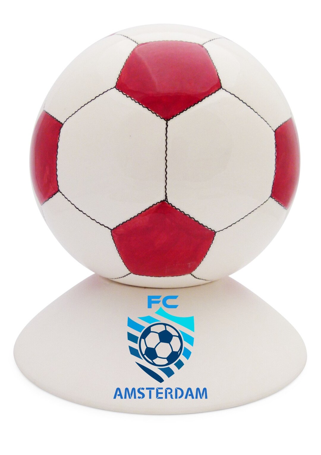 Football Urn With Own Club Logo, Faces of the Football Are Hand Painted ...