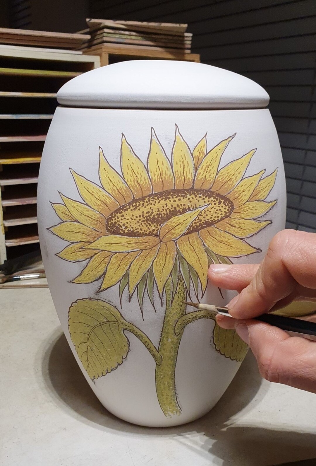 Hand Painted Cremation Urn 