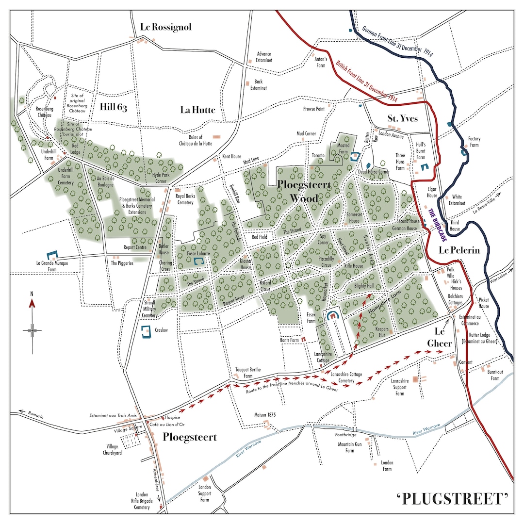 Ploegsteert Plugstreet WW1 Trench Map Print - Etsy UK