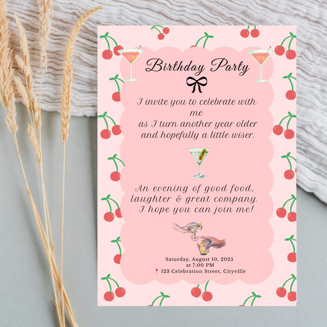 Funny Birthday Invitation Template Editable Canva Card Instant Download ...