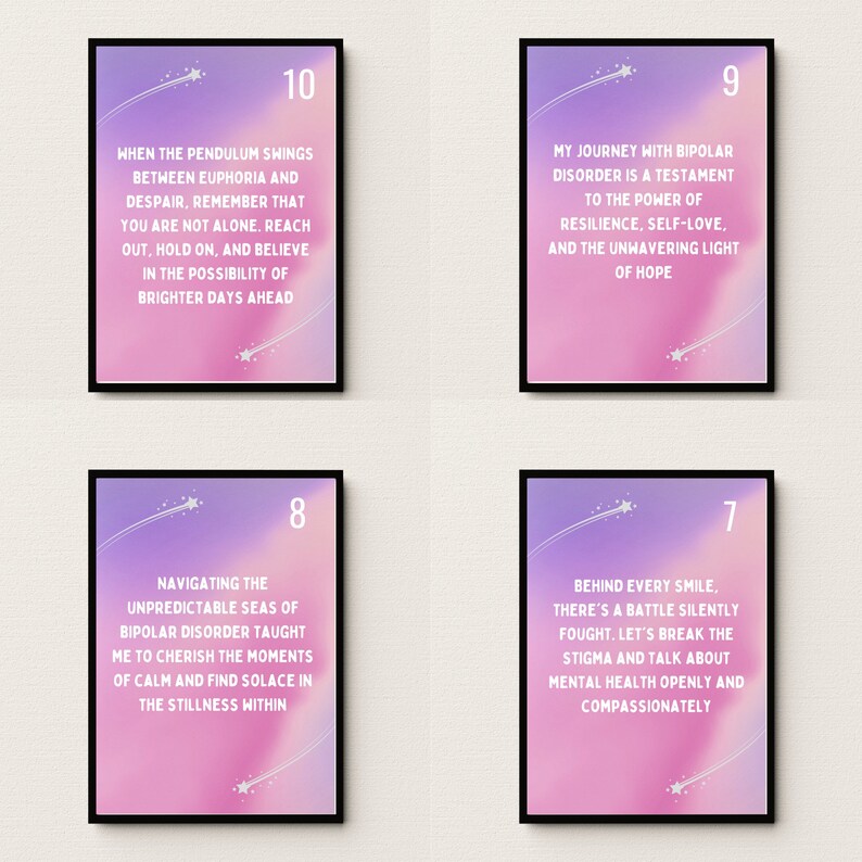Bipolar Affirmation Cards, Printable Card for Bipolar Disorder, Bipolar ...