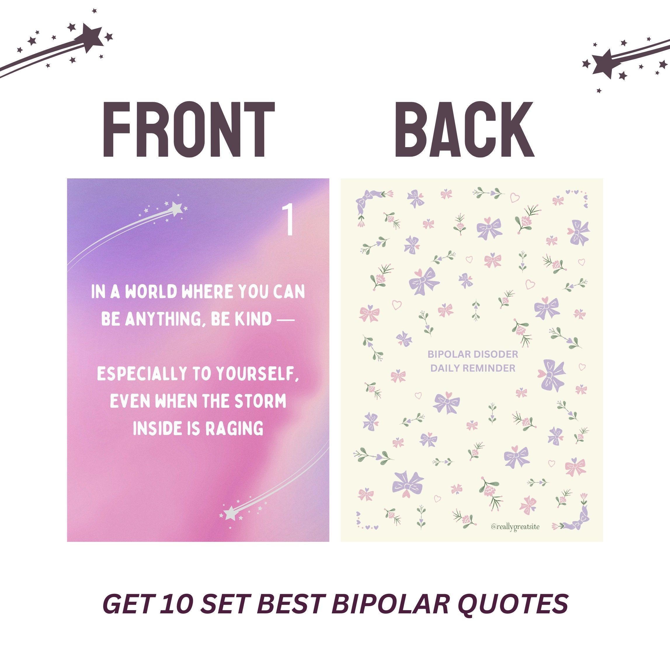 Bipolar Affirmation Cards, Printable Card for Bipolar Disorder, Bipolar ...