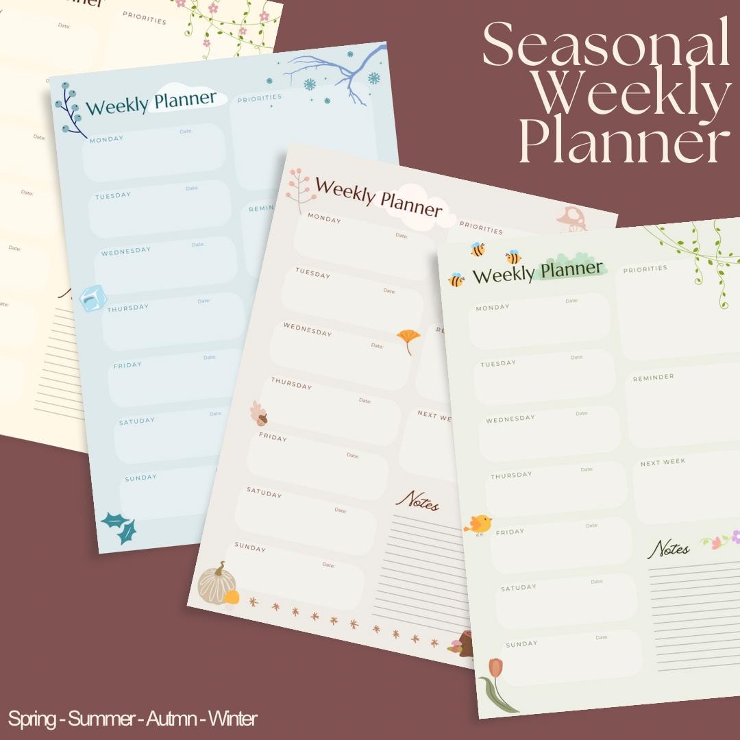 Weekly Planner Printable | Weekly Task List | Notes - to Do | Undated ...