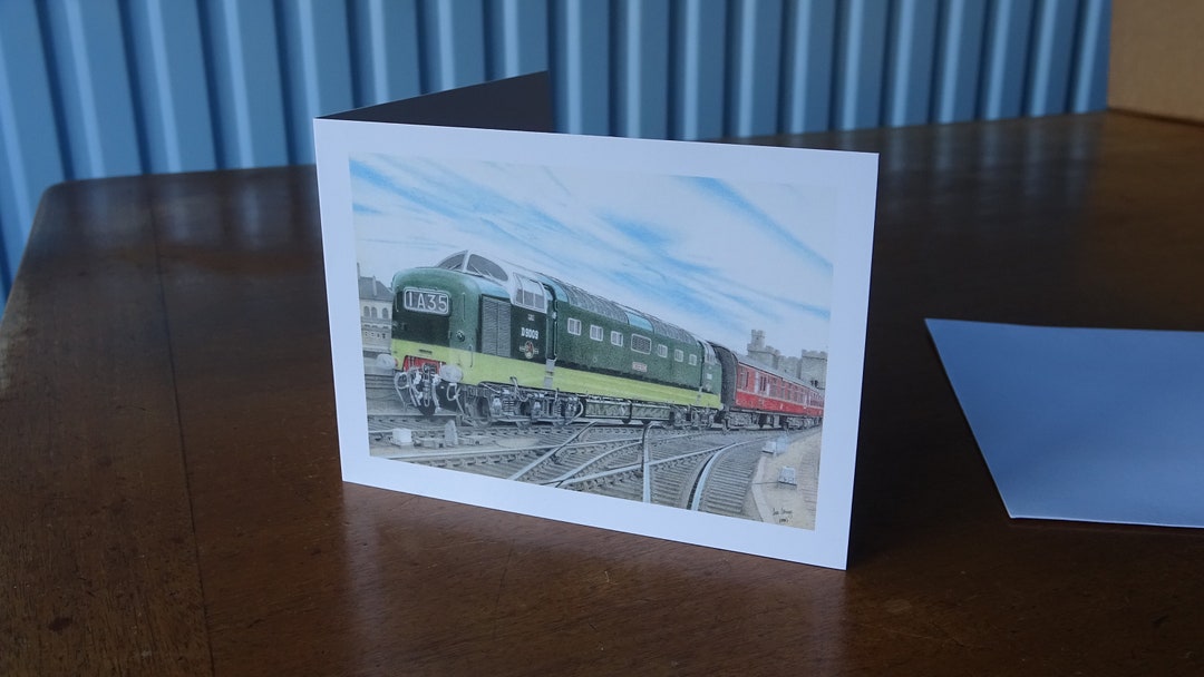 Deltic Loco Greeting Card With Print From a Colour Drawing. - Etsy UK