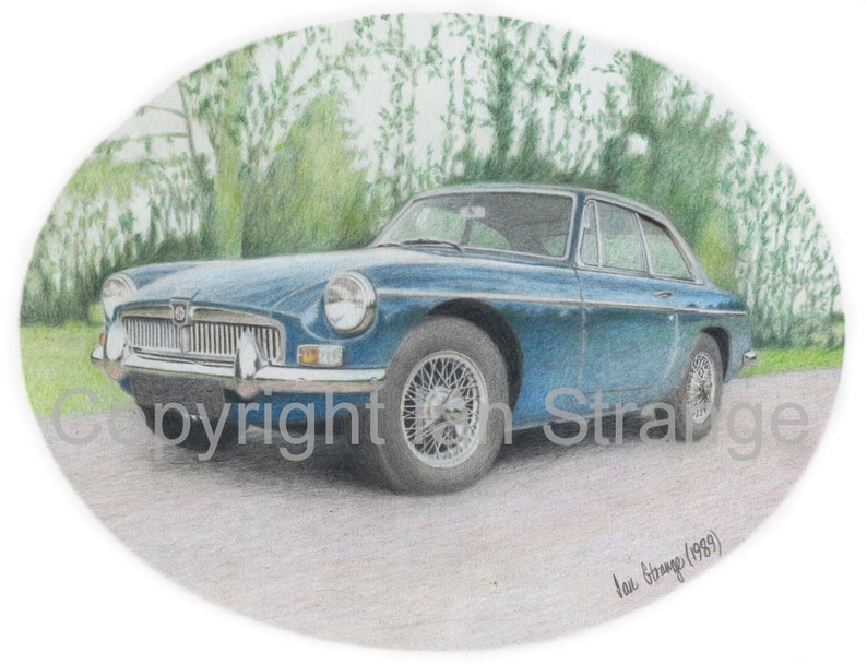 MGB GT Sports Car Drawing. Home Wall Art. Printable Art. - Etsy