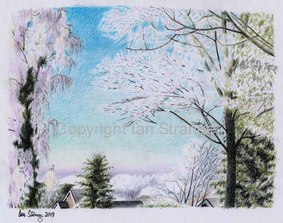 Scenic Drawing of Hoar Frost. Home Wall Art. Printable Art. - Etsy