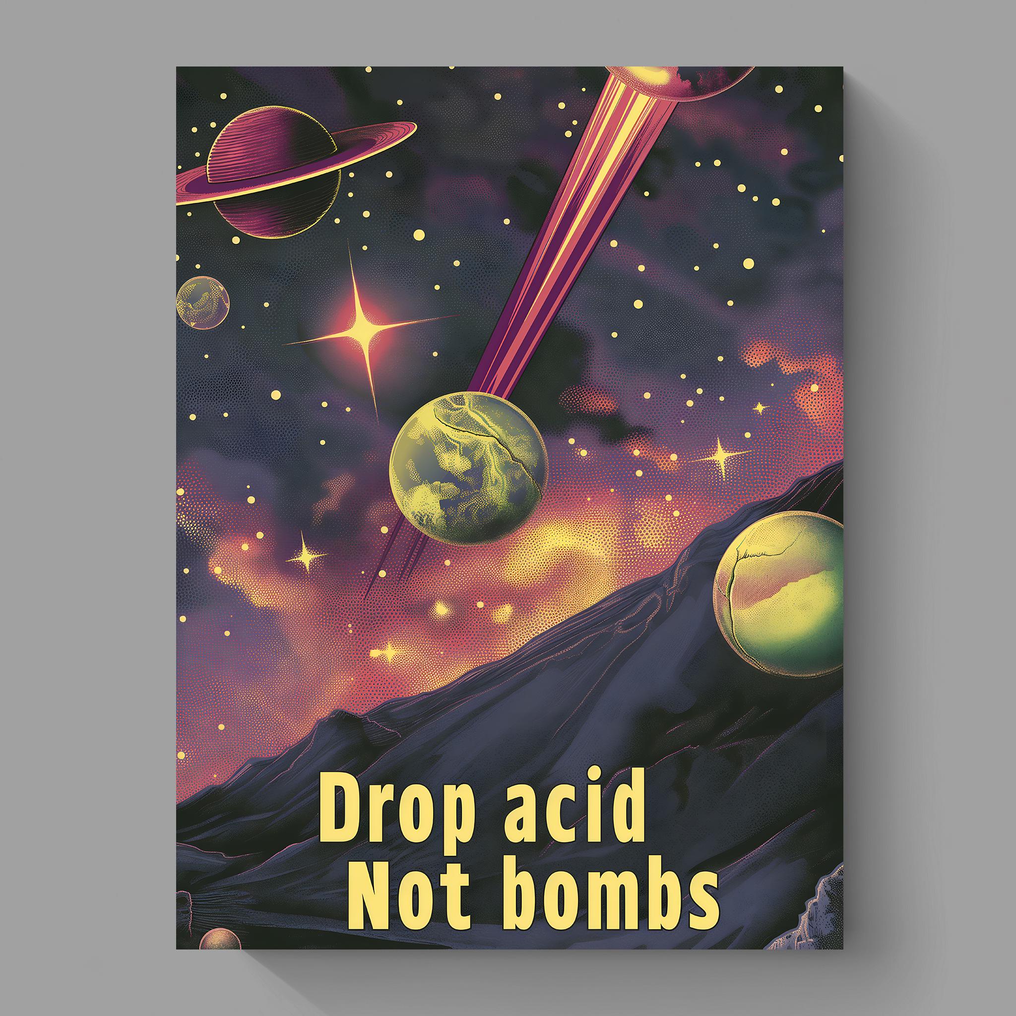 Acid With Planets Printable Digital Poster, Modern Home Art Print ...