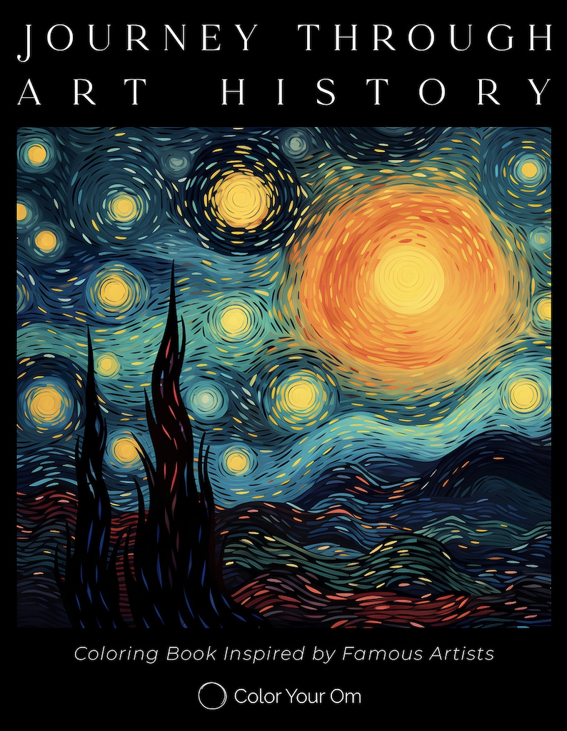 Interactive Digital Coloring Book, Art History Journey, 50 Unique ...