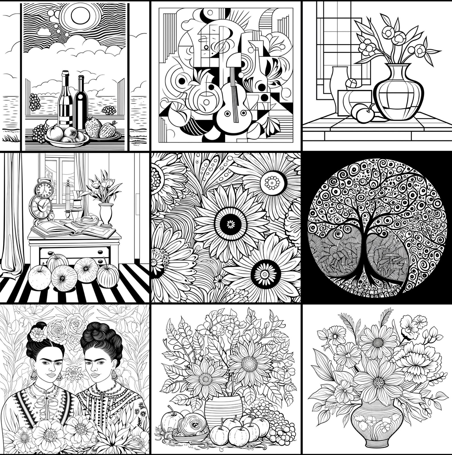 Interactive Digital Coloring Book, Art History Journey, 50 Unique ...