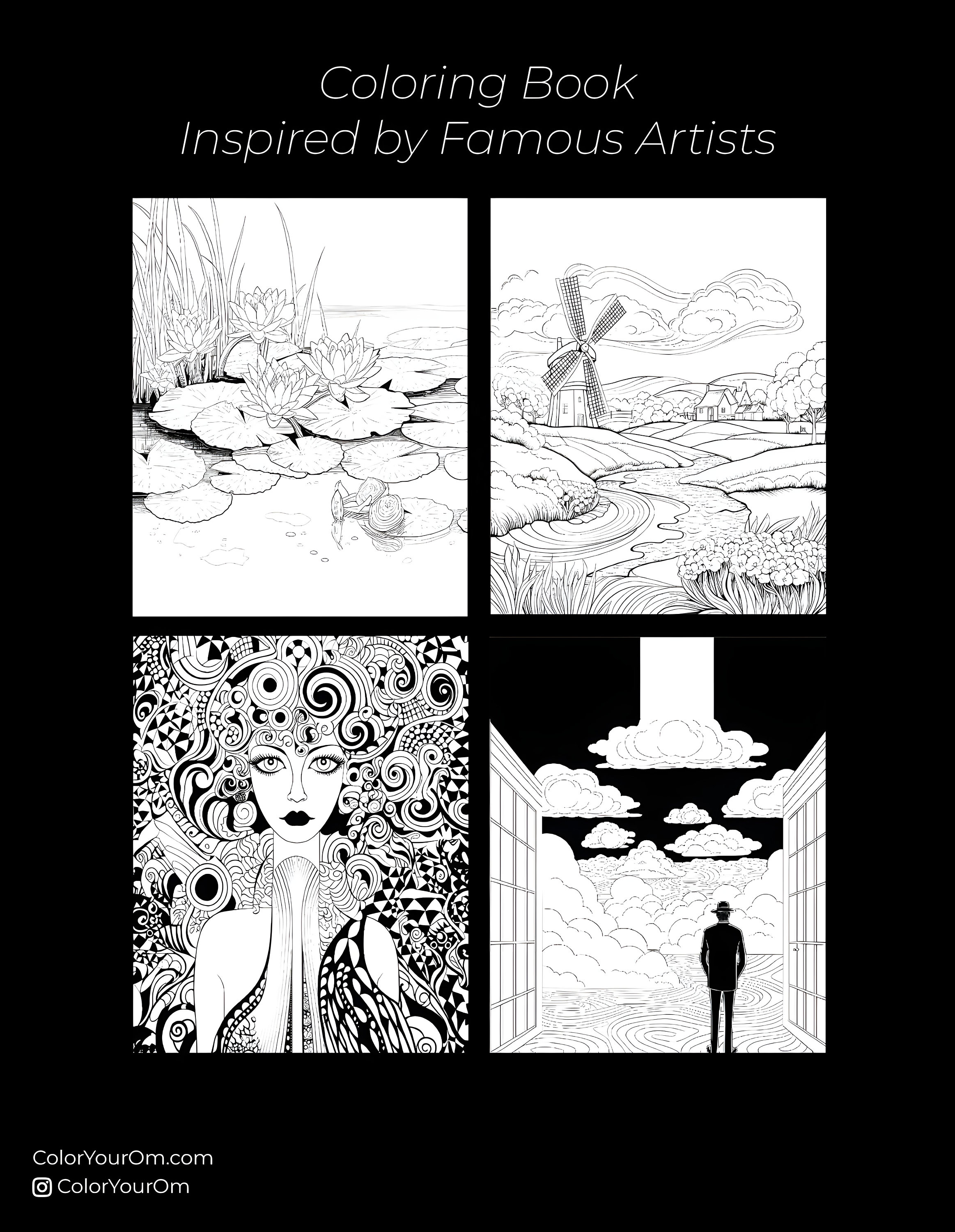 Interactive Digital Coloring Book, Art History Journey, 50 Unique ...