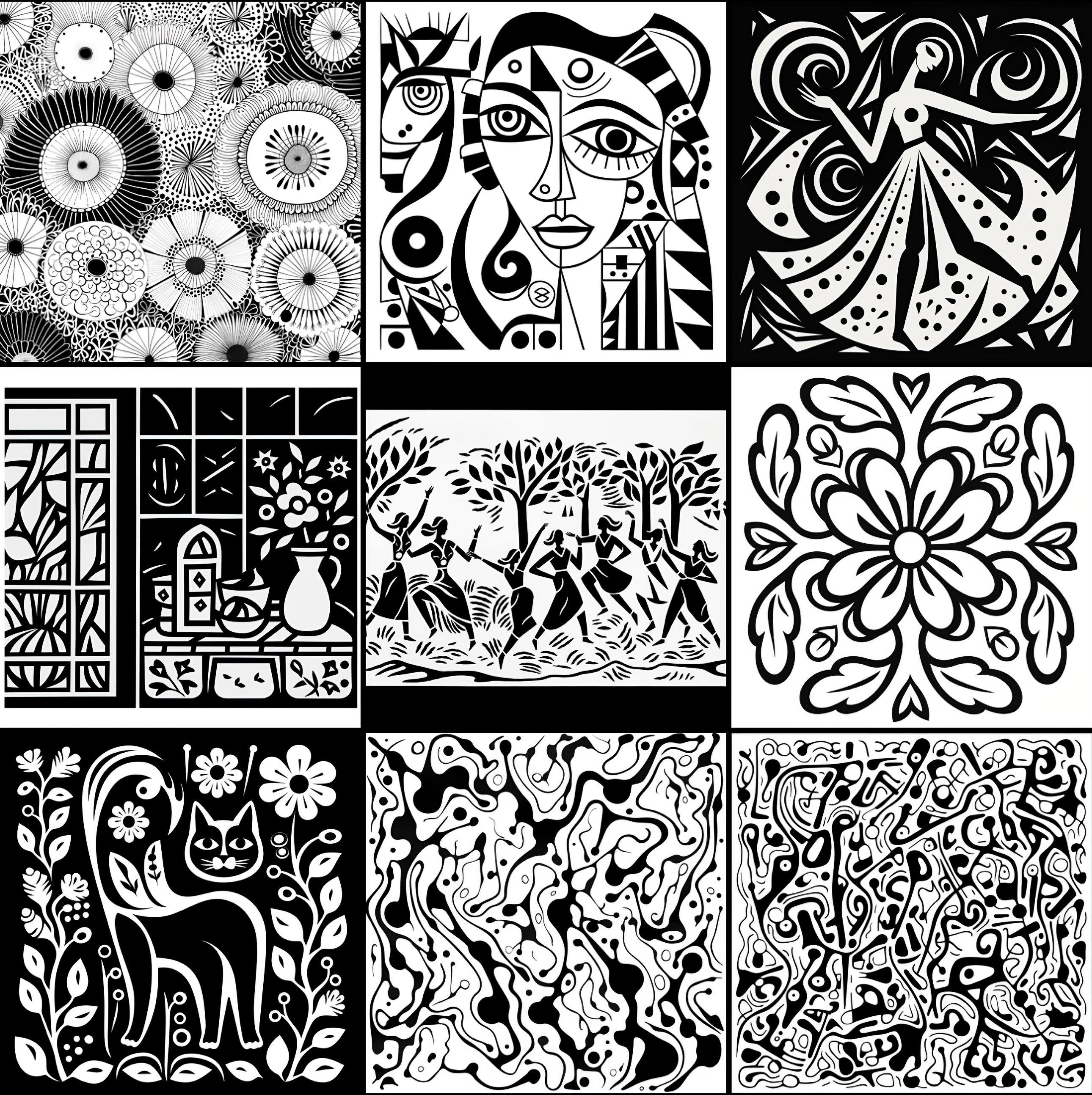 Interactive Digital Coloring Book, Art History Journey, 50 Unique ...