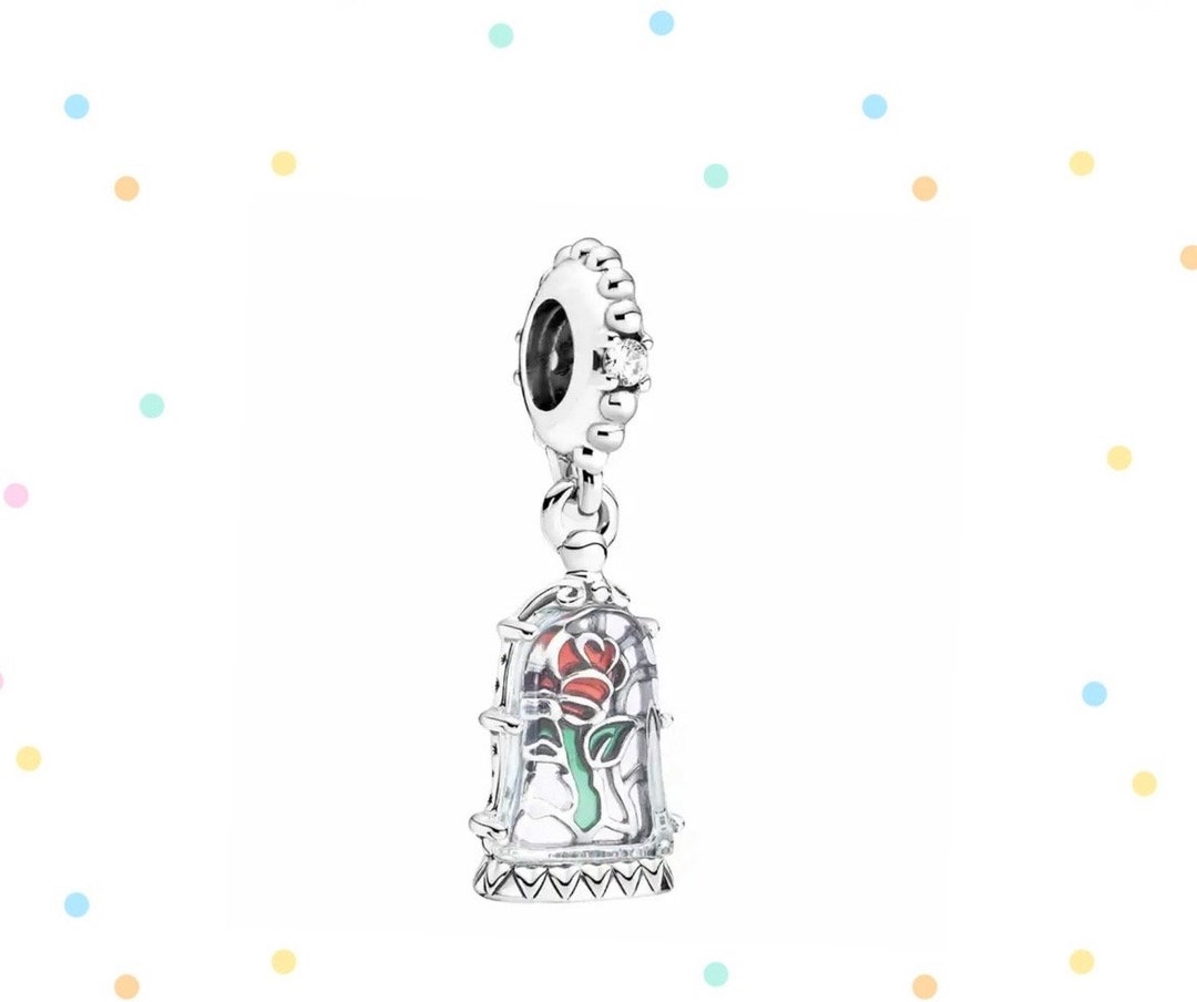 Disney Beauty and the Beast Enchanted Rose Dangle Charm,authentic ...