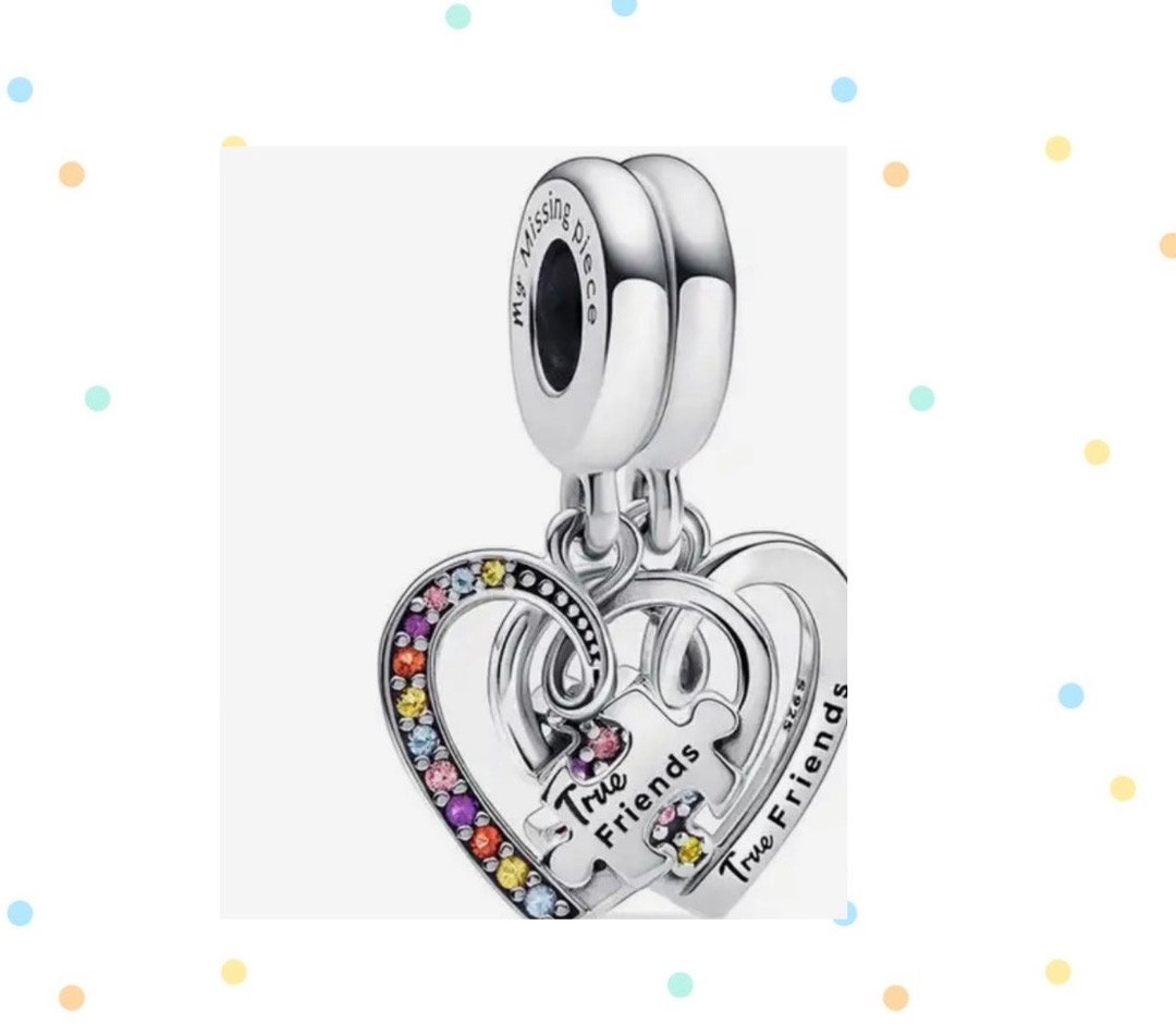 Puzzle Pieces Hearts Splittable Friednship Dangle Charm, Charms for ...