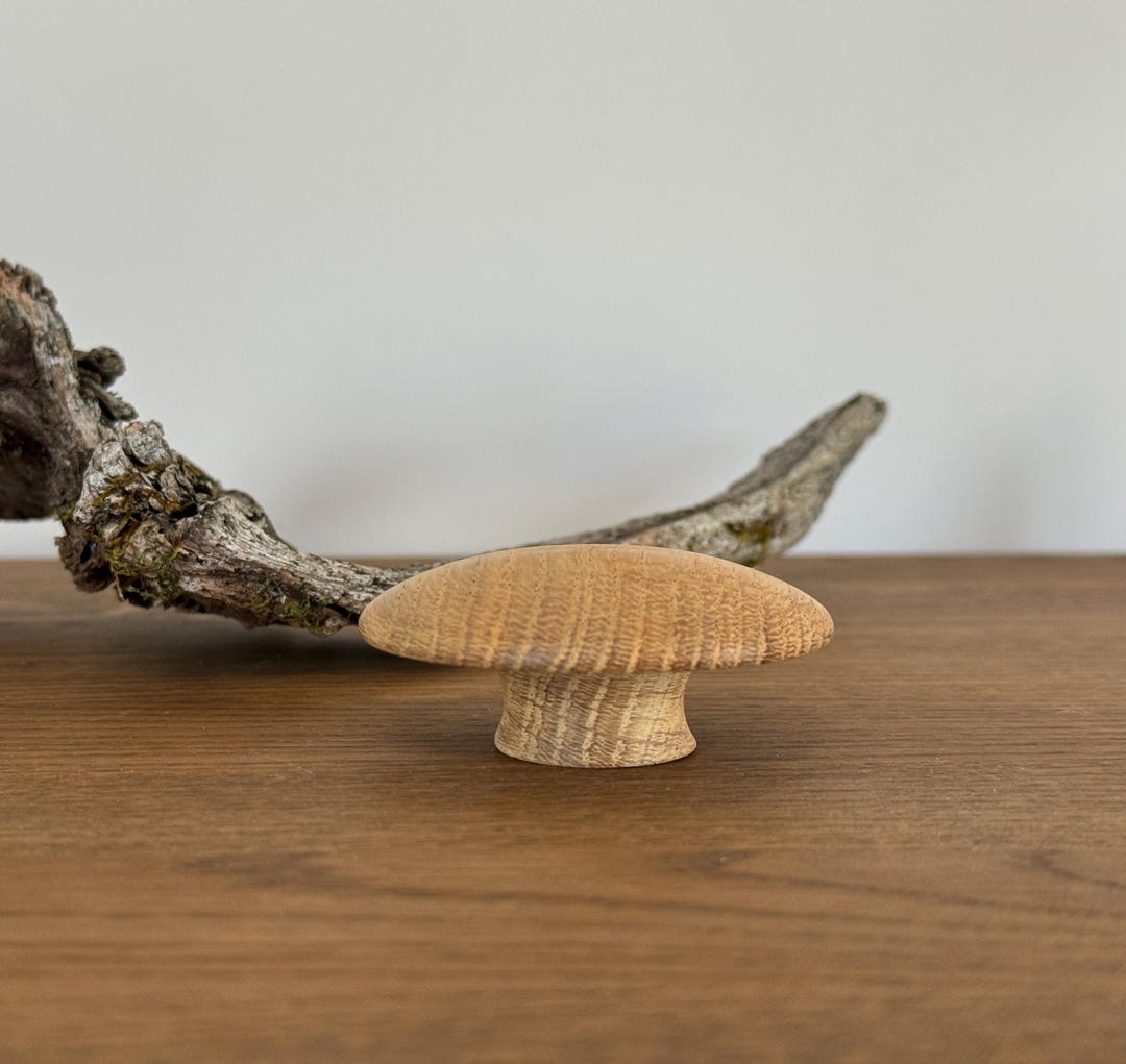 Large Wooden Knob/ Nature Wood Cabinet Knob/ Flat Drawer Pull / Dresser ...