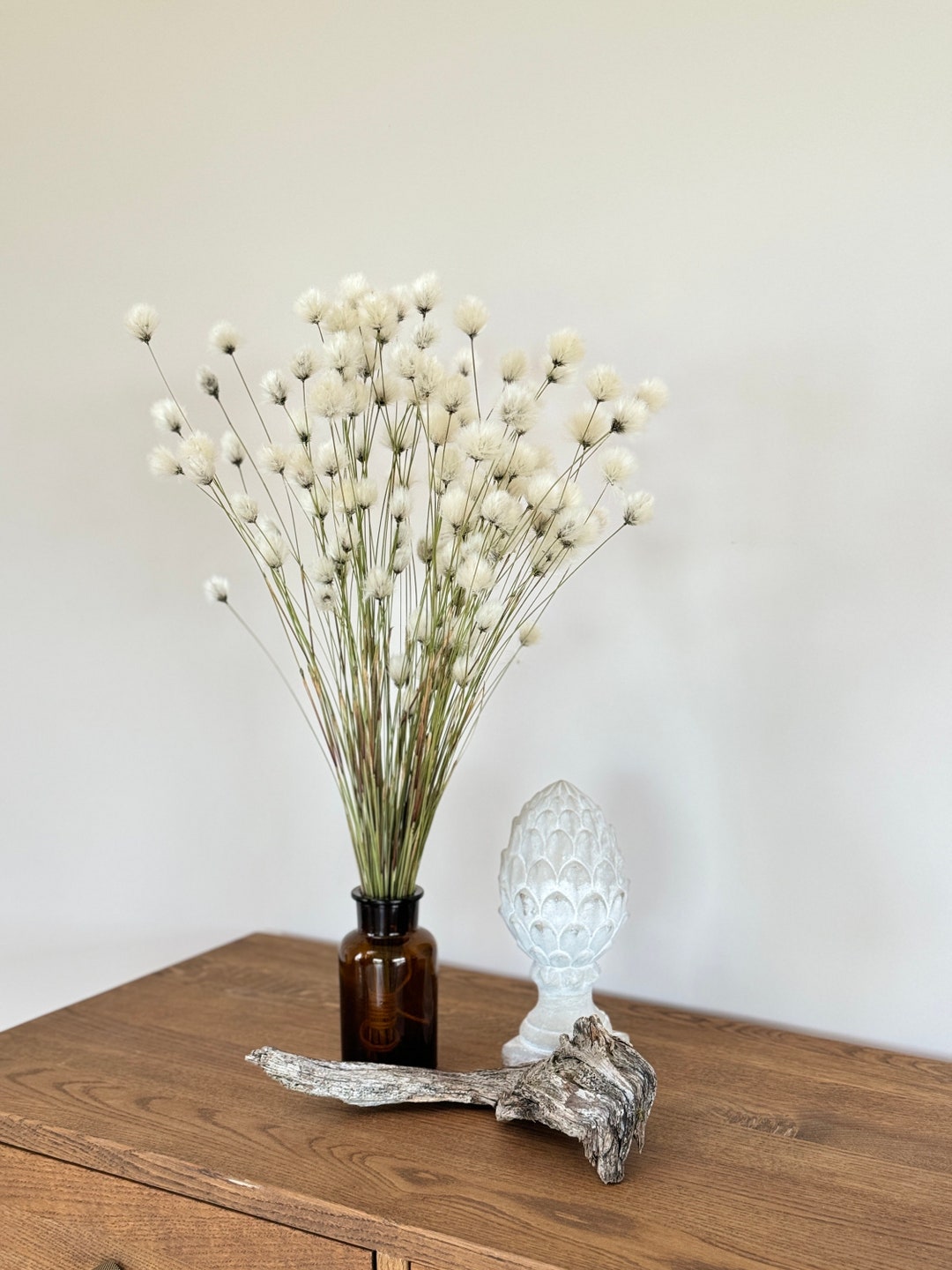 Meadow Dried Fluffy White Flower Bundle / Natural Dried Flowers ...