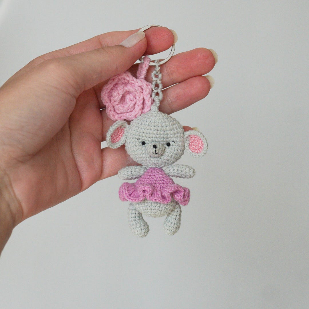 Crochet Keychain Mouse Soft Mouse Stuffed Mouse - Etsy