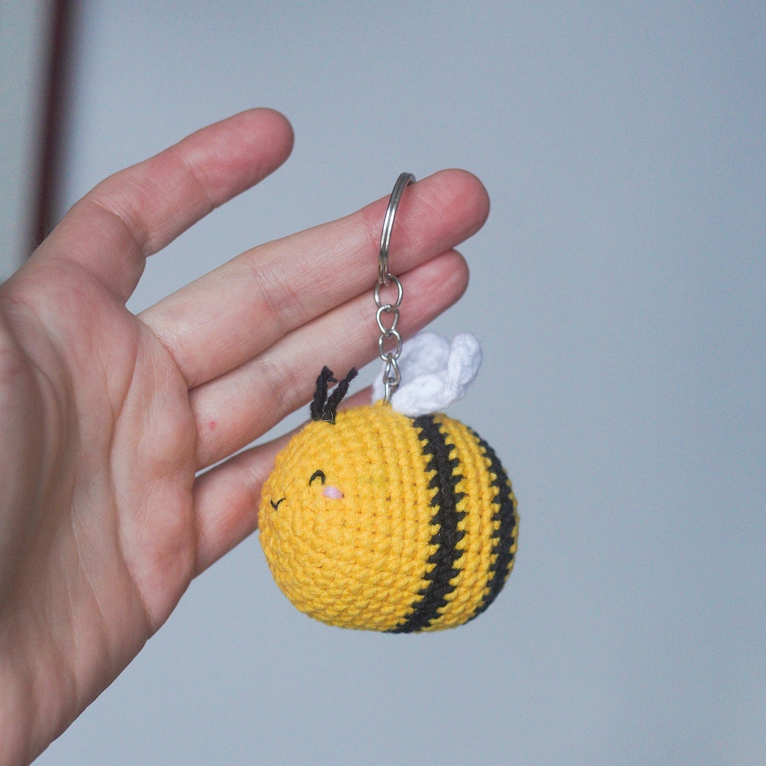Crochet Keychain Bee Soft Bee Stuffed Bee Bee Cute - Etsy