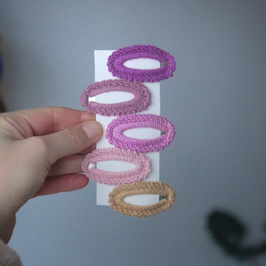 Crochet Snap Hair Clips Set of 2 Cute Hairpin Baby Accessories Girl ...