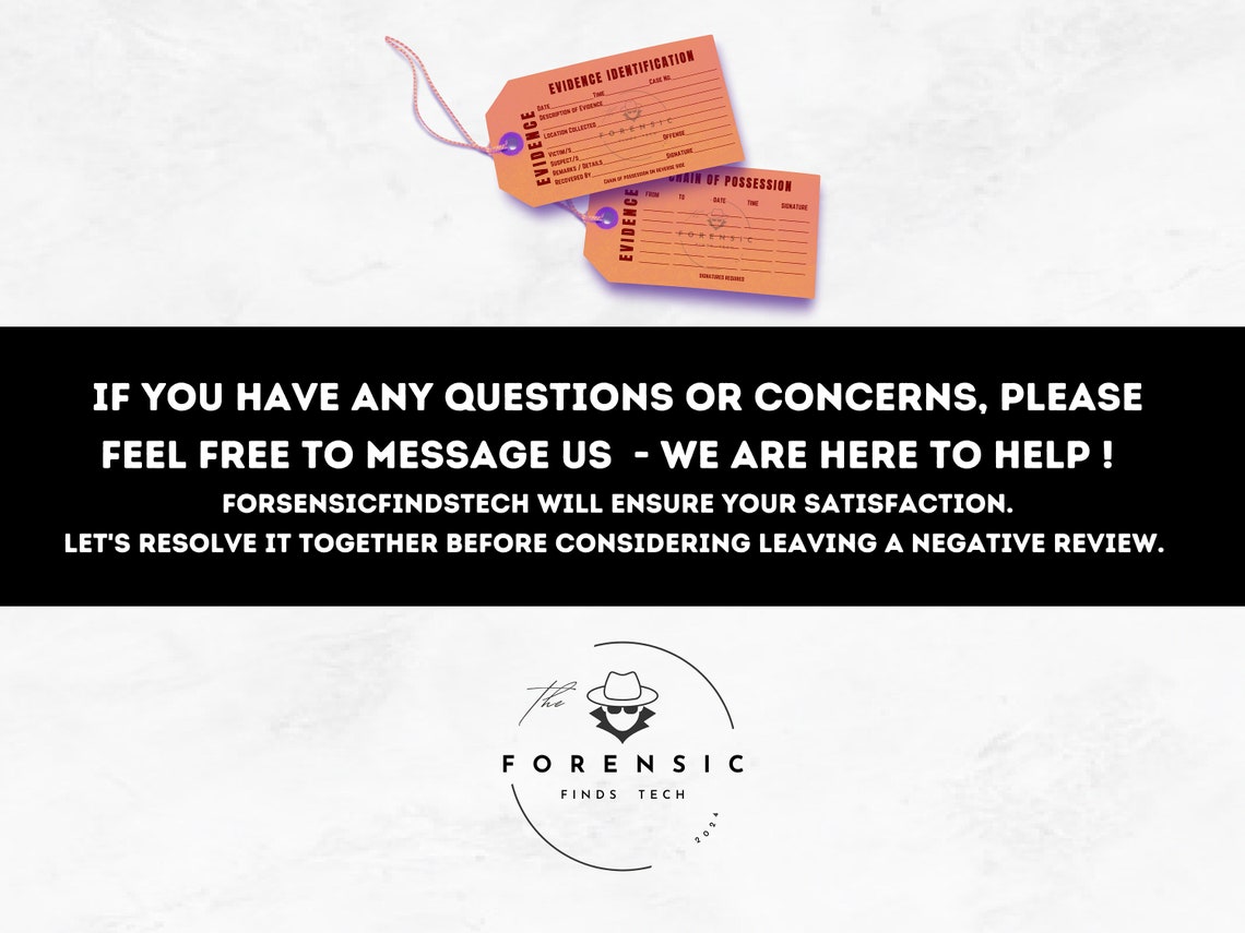 Evidence Tag Template Chain of Custody Printable Crime Scene Props ...