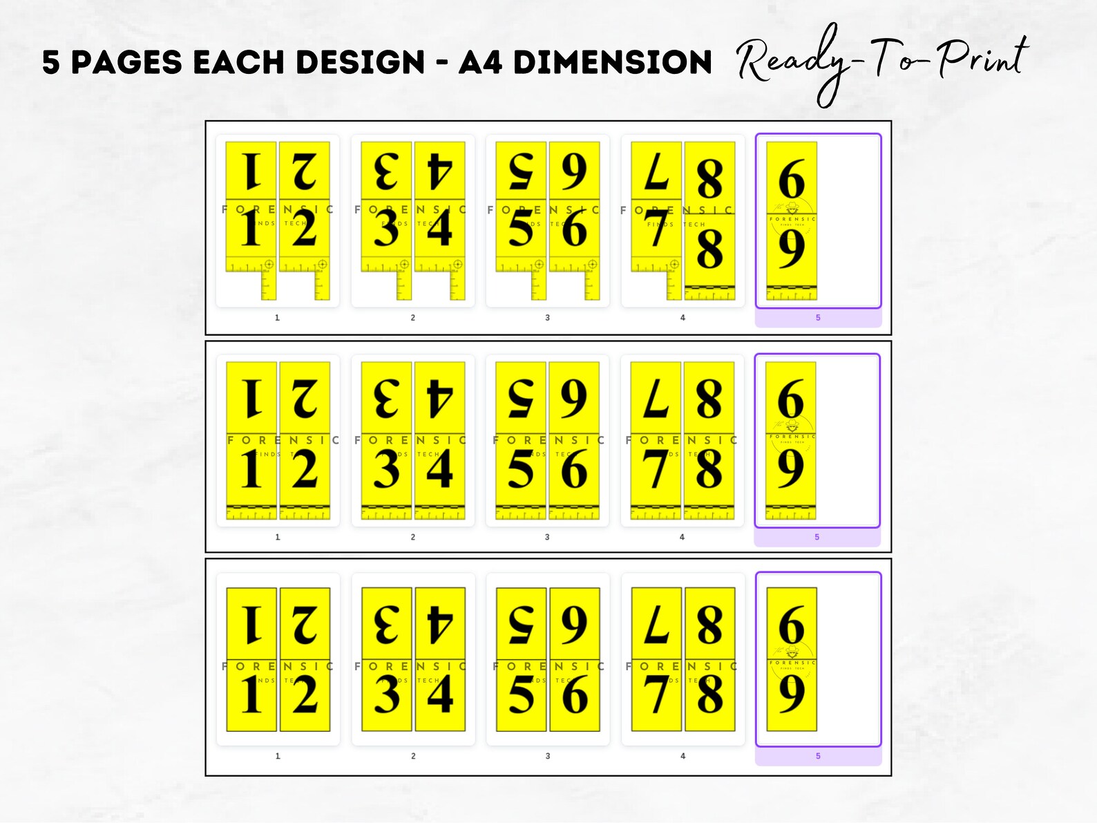 Crime Scene Evidence Marker Template Yellow Number Label Detective ...