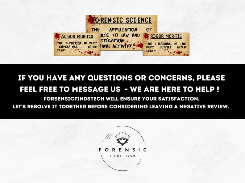 Forensic Terminologies Sheet Crime Dictionary Printable Detective Props ...