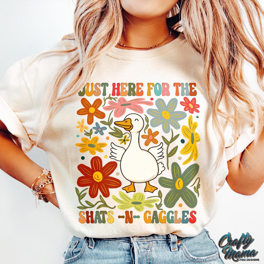 Shats N Gaggles Png, Retro Funny Png, Retro Floral Goose PNG, Sarcastic ...