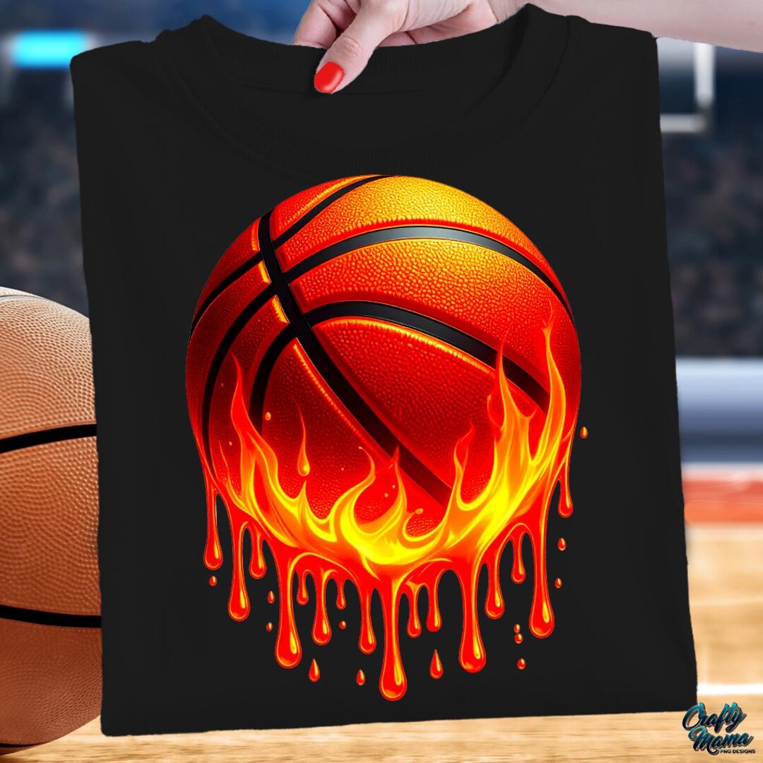 Dripping on Fire Basketball PNG, Basketball Flames Png, Preppy ...