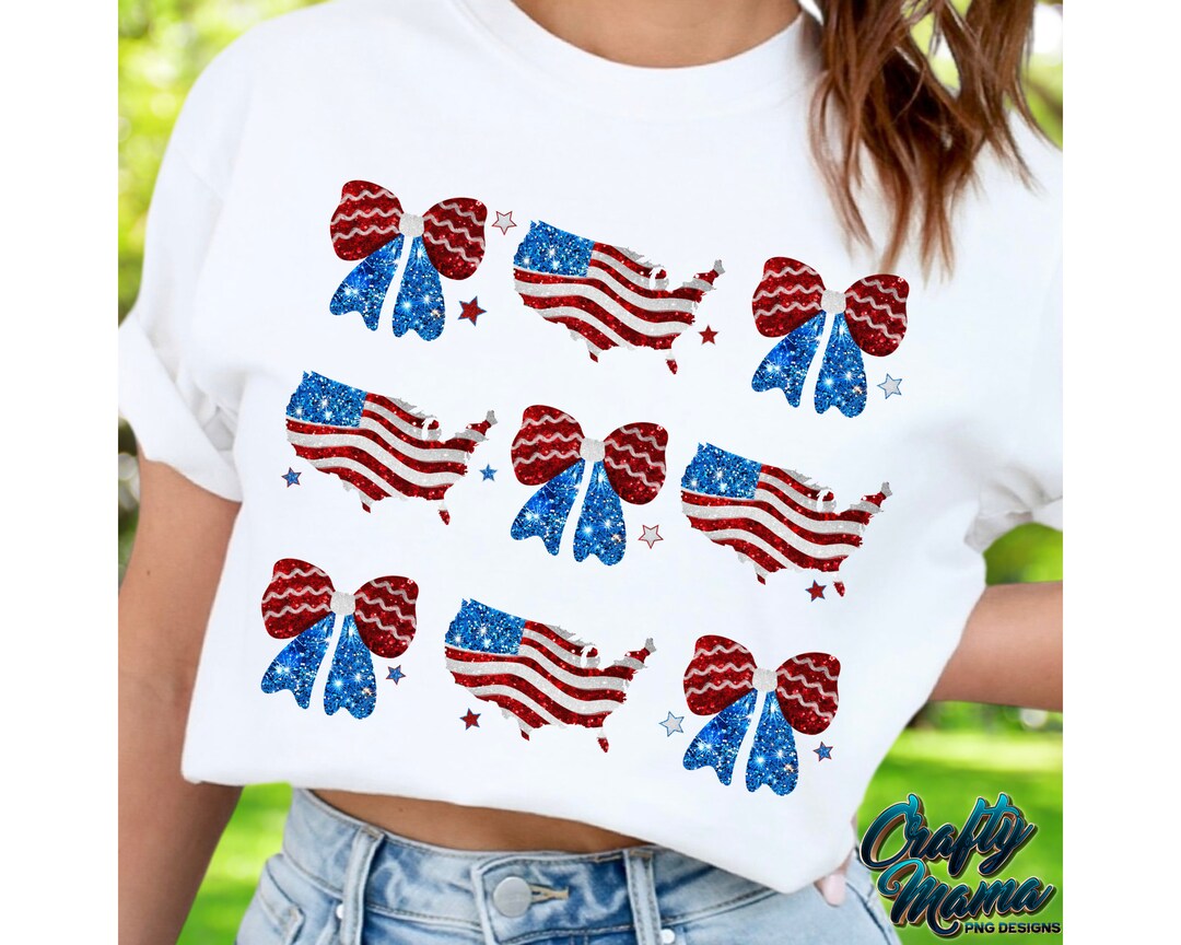 Coquette American Flag PNG, Coquette Bow Png, 4th of July Png, Fourth ...