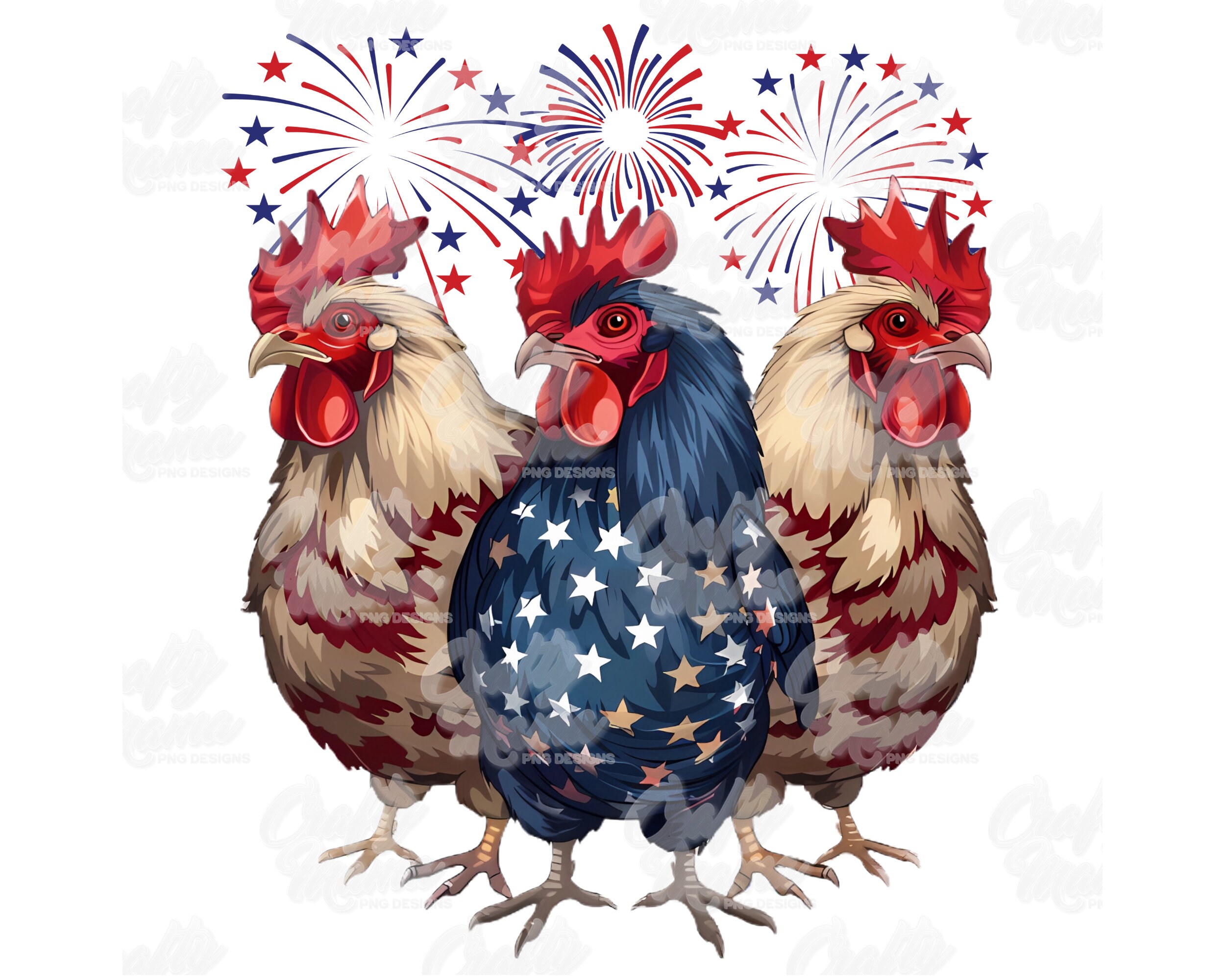 Patriotic Chickens PNG, 4th of July Png, Patriotic Png, Fourth of July ...