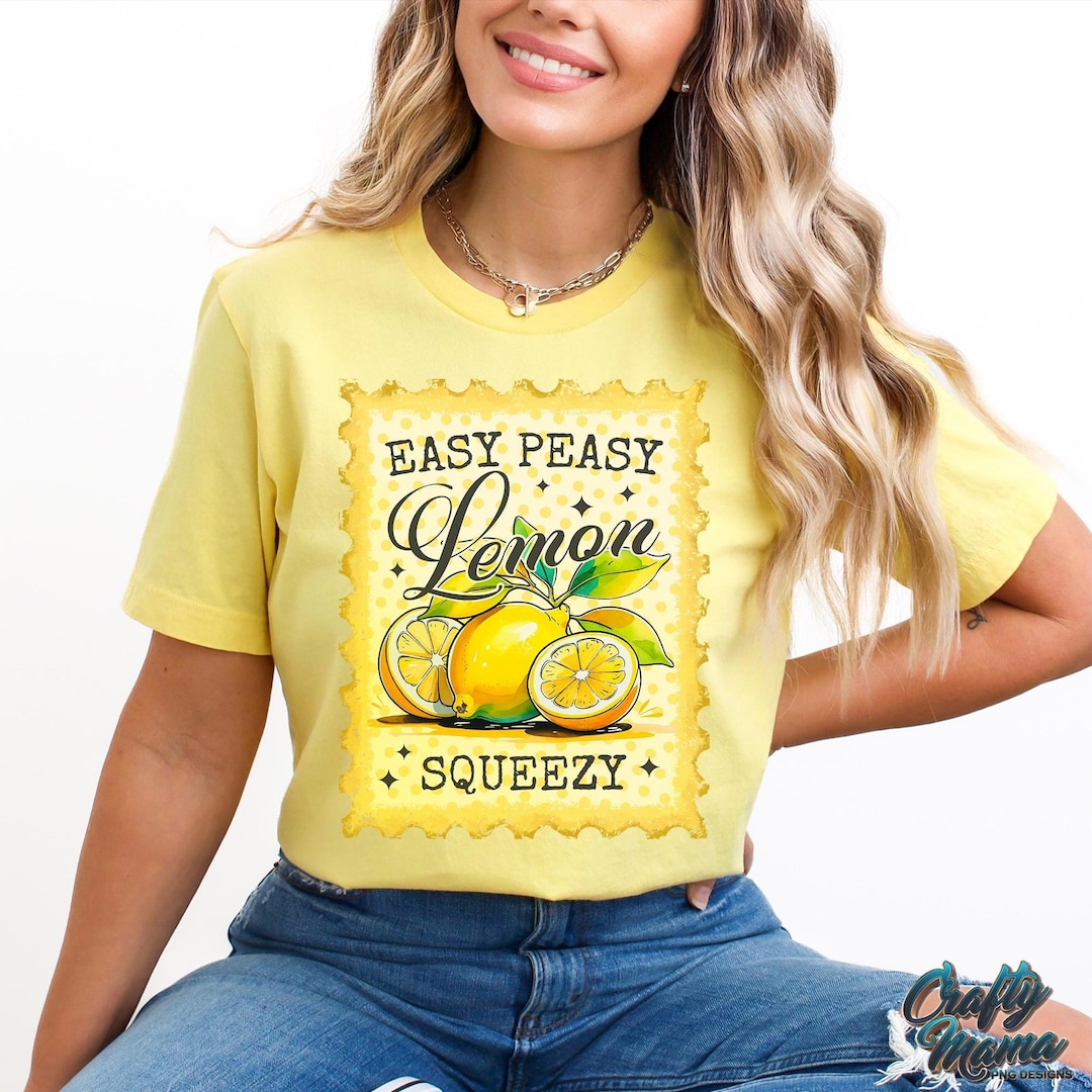 Easy Peasy Lemon Squeezy PNG, Cute Lemon Png, Lemon Stamp Png, Preppy ...