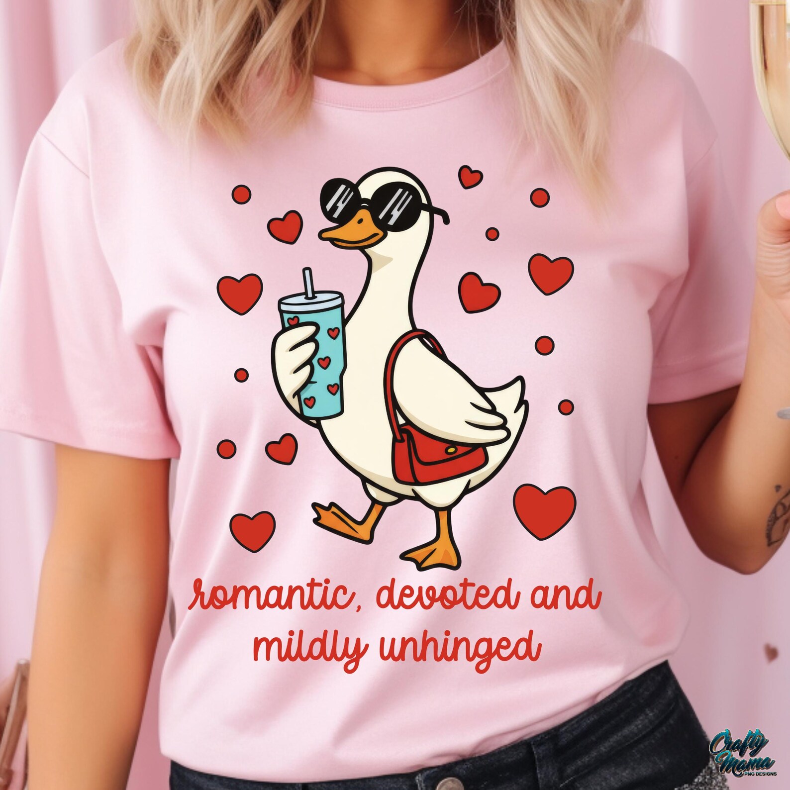 Funny Goose Valentine PNG for Shirt, Romantic Devoted and Unhinged Png ...