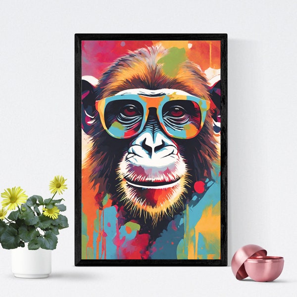 Abstract Monkey Art - Etsy