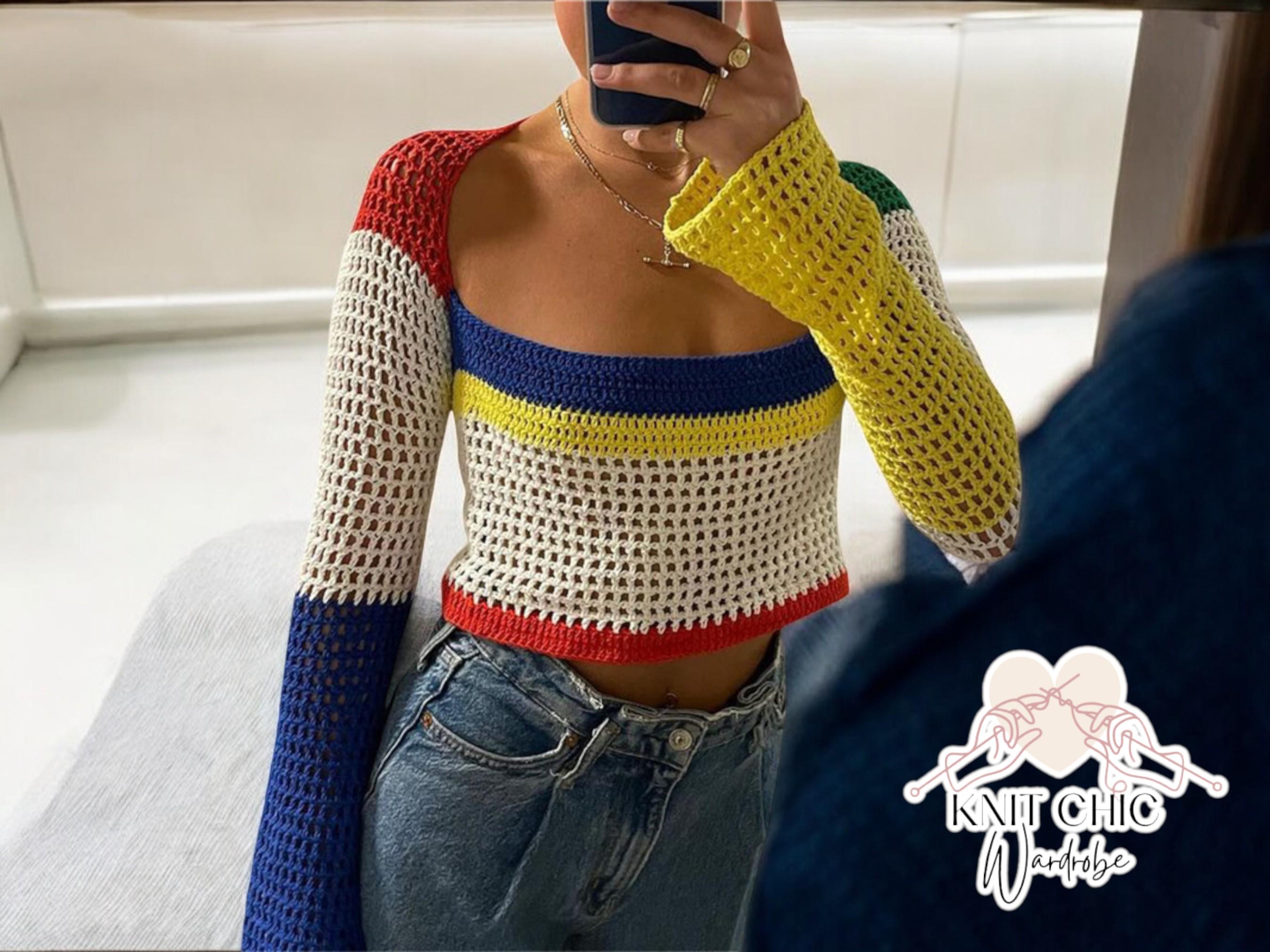 Women's Long Sleeve Top See Through Crop Top Clothes Streetwear Fashion ...