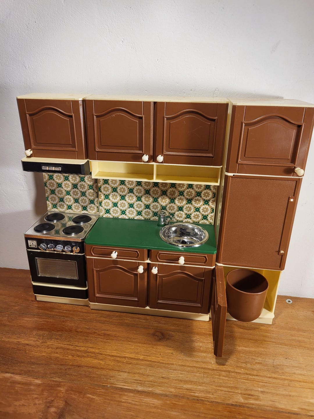 Vintage Barbie Kitchen Playset. Toys From the 70s. Retro Colors: Brown ...