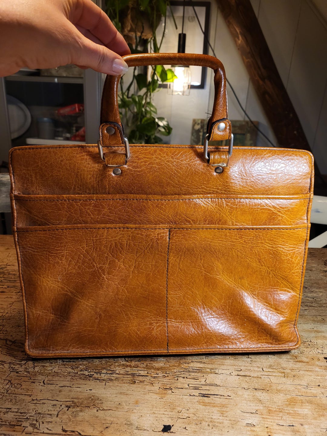 Vintage Briefcase, Laptop Bag, Business Case, Handbag, Leather, Cognac ...