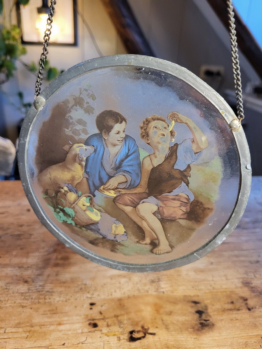 Vintage Window Hanger, Stained Glass, Mother With Child, 1970s - Etsy
