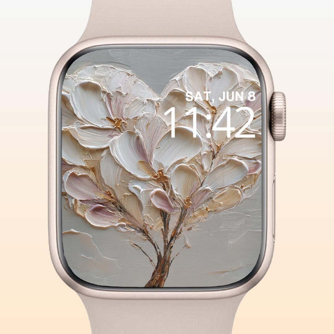 Valentine Floral Smartwatch Wallpaper, Romantic Oil Painting Watch Face ...