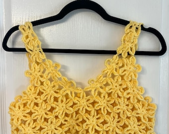 Handmade Crochet Flower Motif Top - Etsy