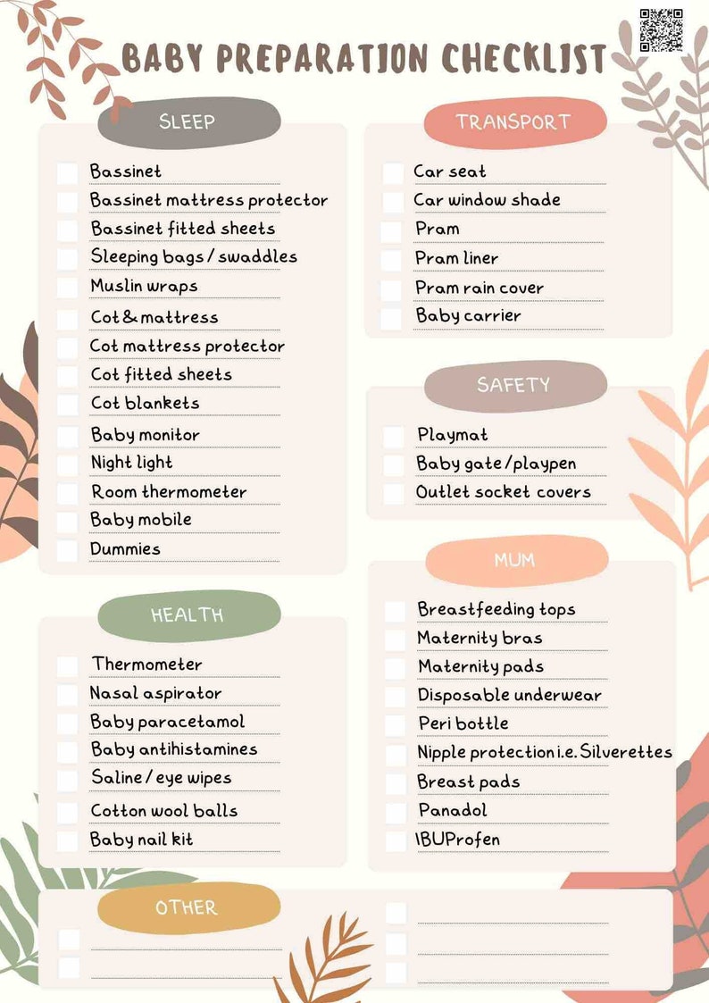 Baby Preparation Checklist - Etsy
