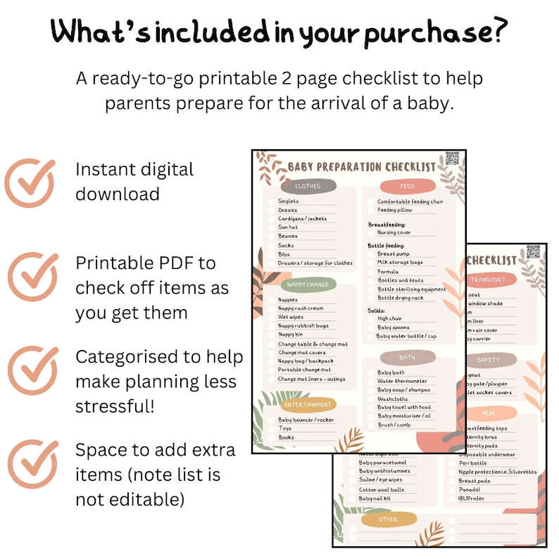 Baby Preparation Checklist - Etsy