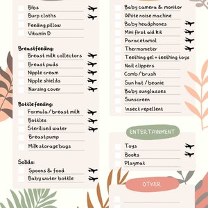 Baby Travel / Holiday Essentials - Packing List - Etsy