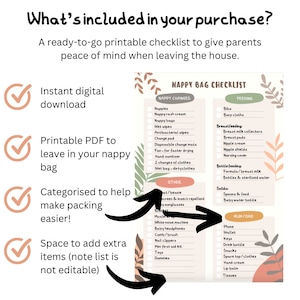 Nappy Bag Essentials Checklist - Etsy