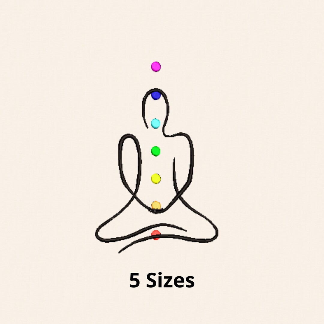 Chakras Zen Machine Embroidery Design, Zen Gift, 5 Sizes, Satin, Stitch ...