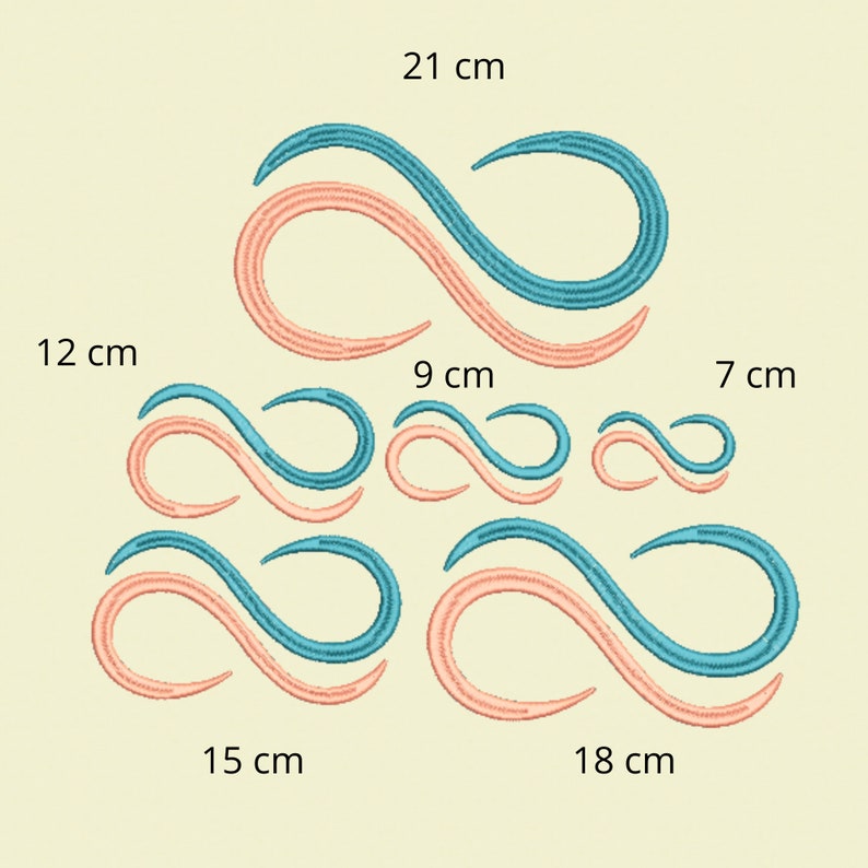 Infinity Machine Embroidery Design, Lovely Gift, 6 Sizes, Satin Stitch ...